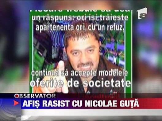 Afis rasist cu poza lui Nicolae Guta in Italia | Video | Antena 1