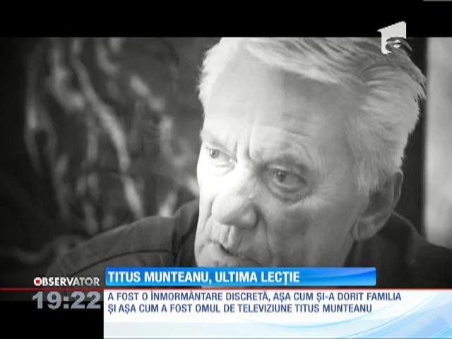 Titus Munteanu a fost înmormântat la cimitirul Bellu din București ...