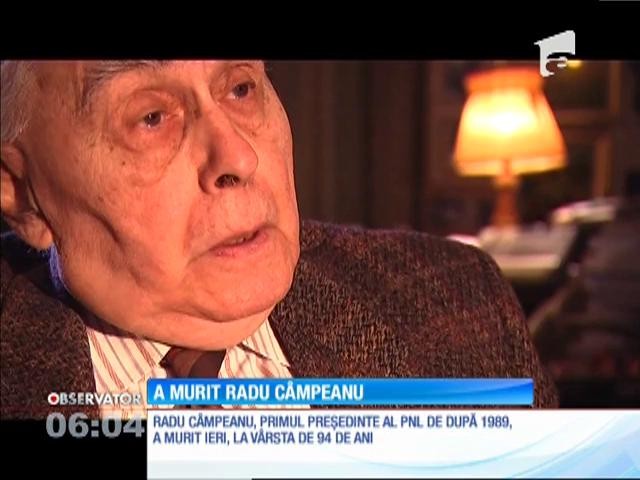 A murit Radu Câmpeanu, preşedintele fondator al Partidului Naţional ...