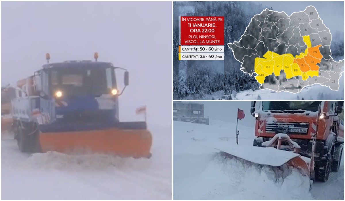 Avertizare meteo de vreme rea la munte: ninsori, viscol și ploi ... Avertizare meteo de vreme rea la munte: ninsori, viscol și ploi ...