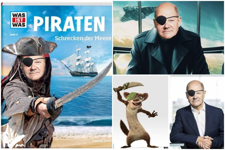 Avalanşă de glume după ce Olaf Scholz a apărut cu un petic la ochi ...