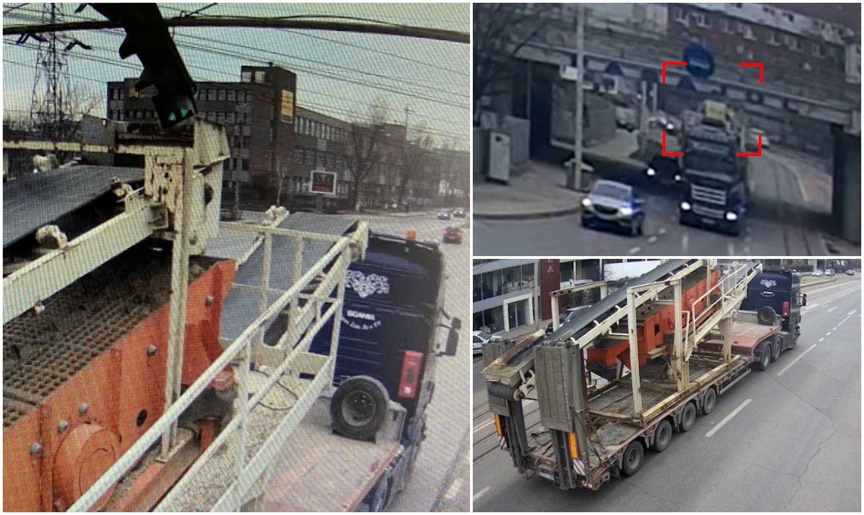 Un TIR cu remorcă ce depăşea înălţimea maximă admisă a făcut prăpăd pe ...