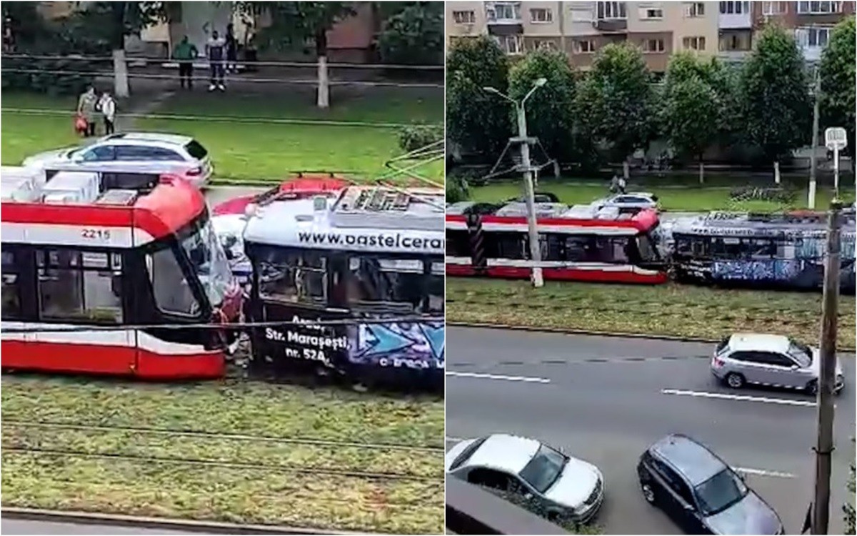 Două tramvaie s-au ciocnit violent în Arad, după ce unul dintre vatmani n-a frânat la timp. Două ...