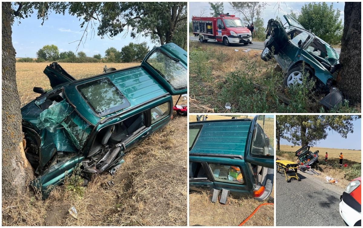 A murit la 20 de ani, după ce a intrat cu maşina într-un pom, în Arad. O femeie și doi copii ...