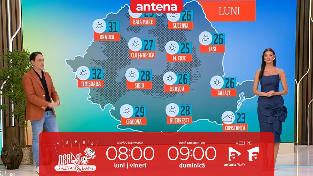 Super Neatza, 22 septembrie 2025. Prognoza meteo cu Ramona Olaru: Maxime termice între 22 și 32 ...