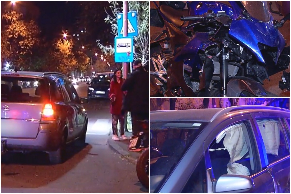 Motociclist de 20 de ani, acroşat de un şofer care a virat pe linia continuă, în Bucureşti ...