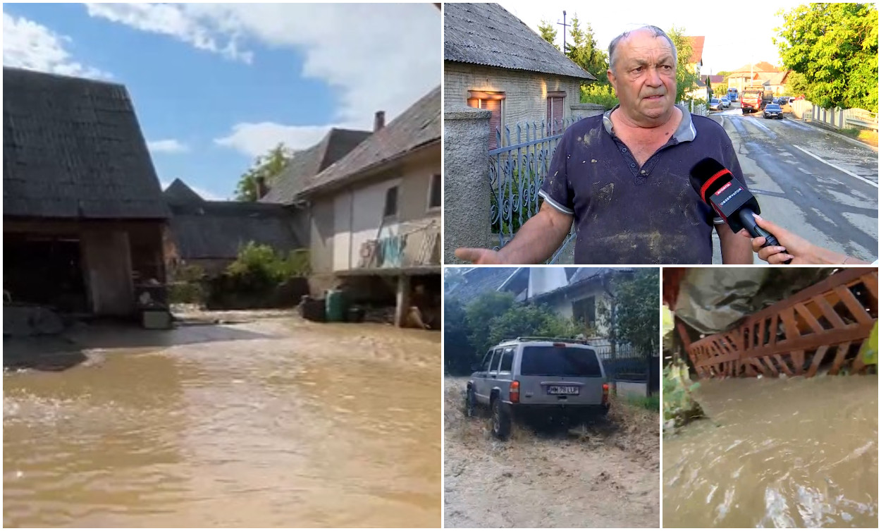Sighetu Marmației, lovit de inundații puternice. Într-o singură oră, a ...