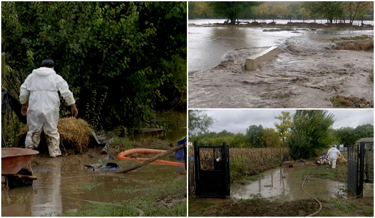 O comună din România, transformată în "lac" după ploile din ultimele ...